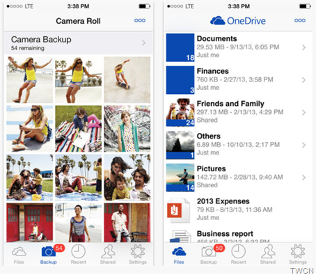 OneDrive app for Windows Phone, Android and iOS devices