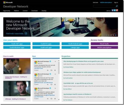 Microsoft MSDN Developer Network website revamped