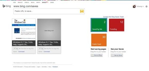 Bing Saves Now Available As Public Beta