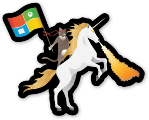 Microsoft fans going crazy over Ninja Cat Unicorn stickers