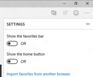 Edge Browser gets a new Home Button
