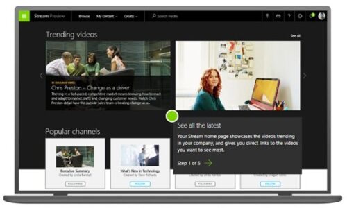 Microsoft Stream, a stream video services for businesses launched