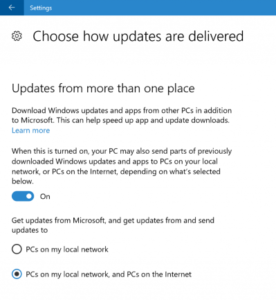 Delivery Optimization enhanced in Windows 10 build 14915