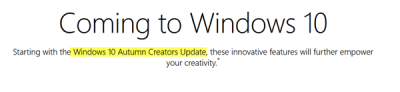 Windows 10 Autumn Creators Update .... coming soon