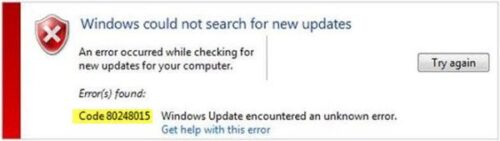 Windows Update error 0x80248015 troubling Windows 7 users