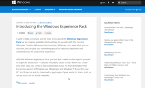 Windows Feature Experience Pack to be used to deliver non-core updates