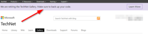TechNet Gallery to be retired by June 2020