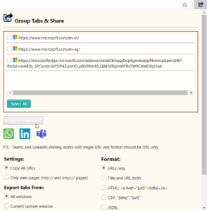 Group Tabs & Share extension for Edge browser released by Microsoft