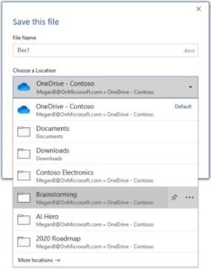 Quickly save Word, Excel, and PowerPoint files using Pinned folders