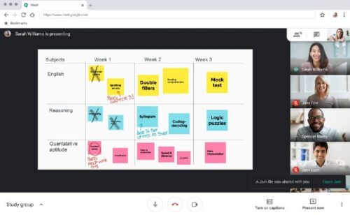 Google Meet gets Digital Whiteboard with Jamboard and Breakout Rooms