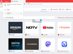 Vivaldi brings Custom Icons and Workspaces to the Browser
