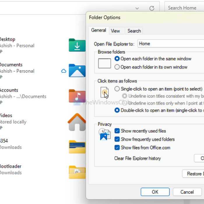 Folder Options Settings Windows Tip: Exploring Folder Options