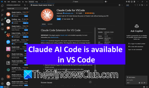 How to install Claude AI code in VS Code